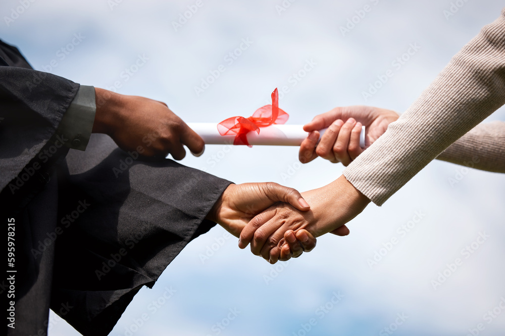 Well done on your amazing achievement. Closeup shot of an ...