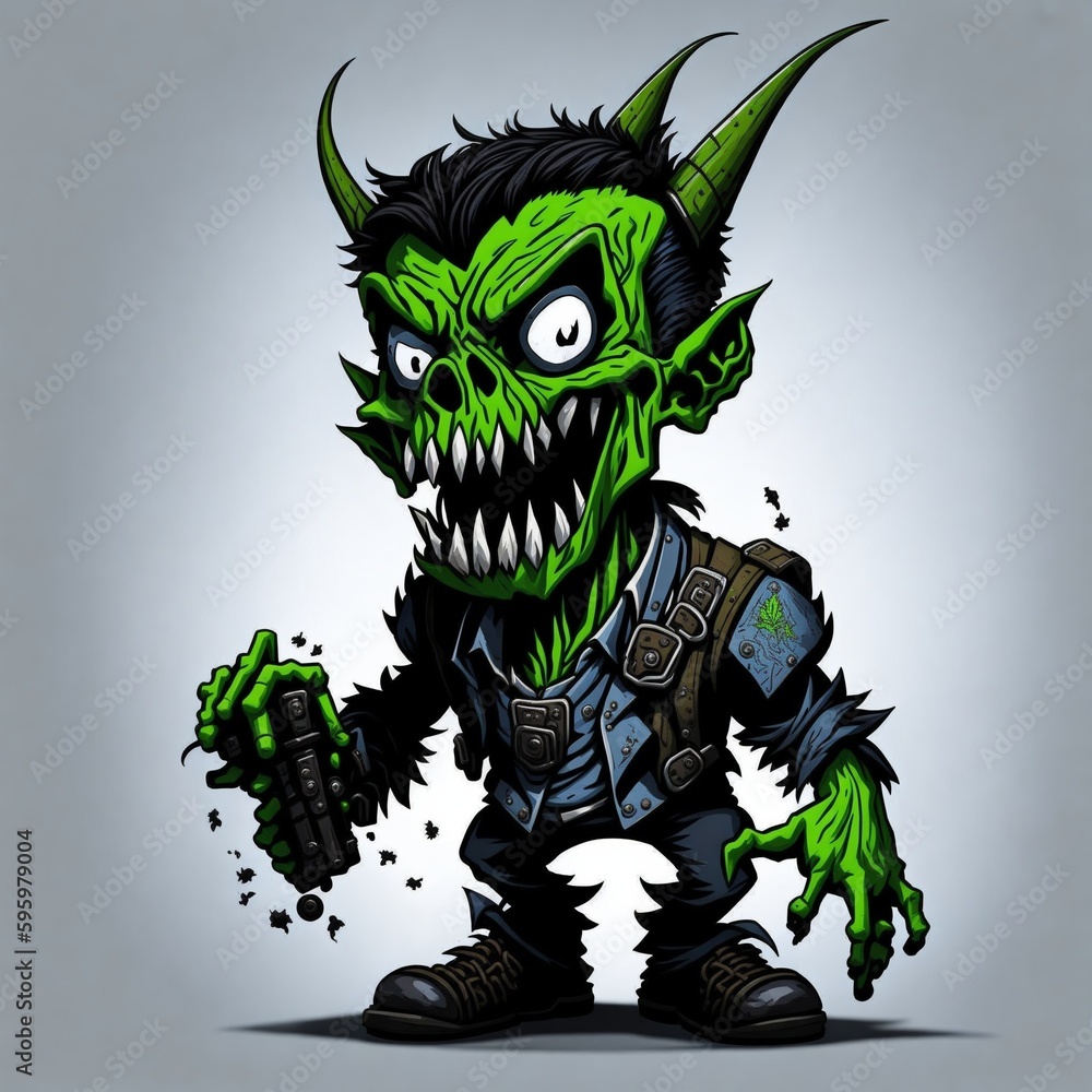 Cartoon Zombie Character - Generative AI, üretken, yapay zeka Stock ...