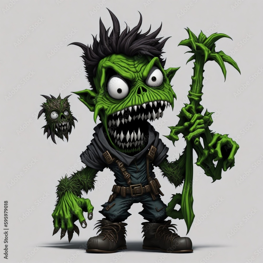 Cartoon Zombie Character - Generative AI, üretken, yapay zeka Stock ...