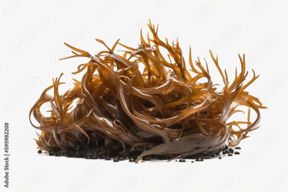 An isolated, transparent PNG of brown seaweed, a source of food and ...
