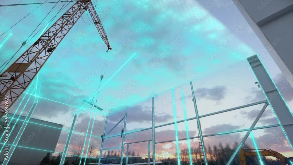 Construction site concept. Augmented reality at the construction site ...