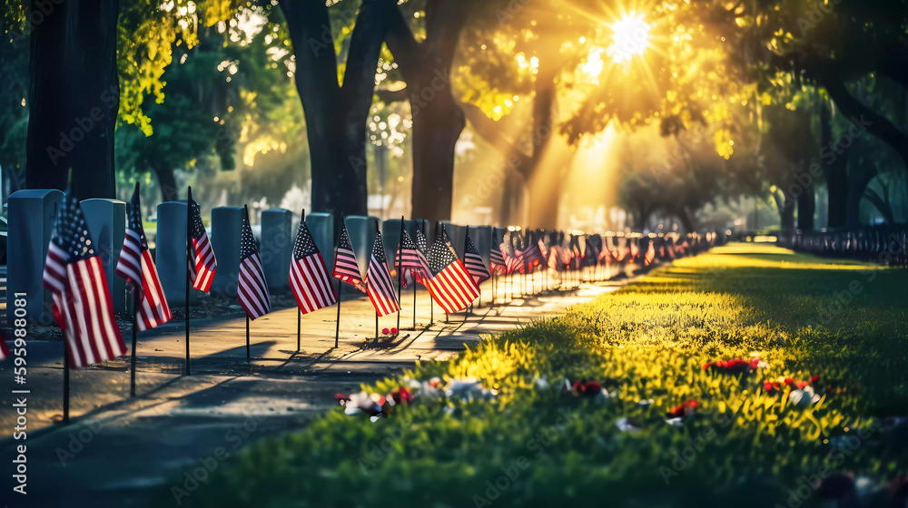 Memorial Day Sunset Wallpaper Illustration v3 Stock Illustration ...
