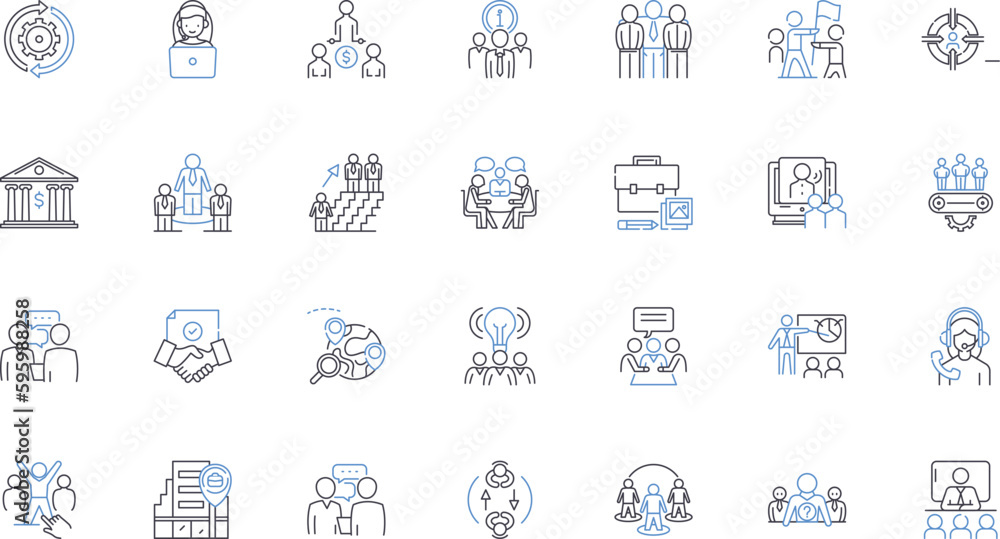 Vetor de Hedge fund line icons collection. Capital, Asset, Investment ...