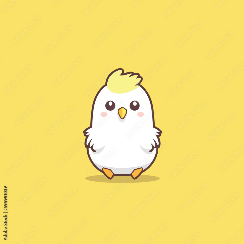 Cute kawaii chicken chibi mascot vector cartoon style Stock Vector ...