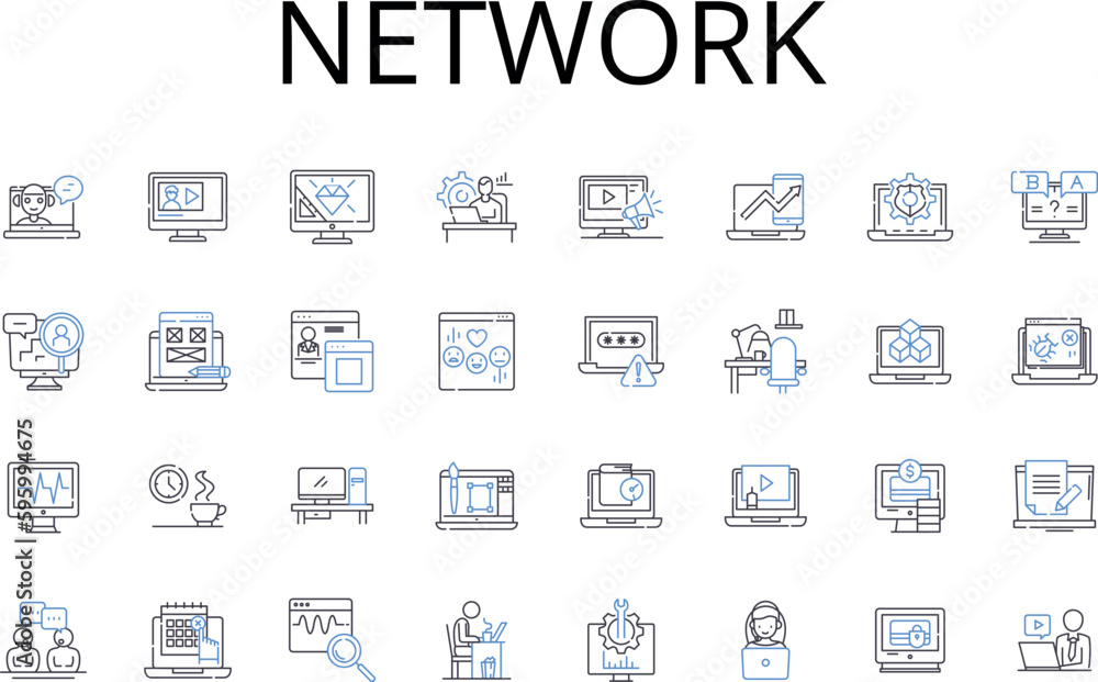 Network line icons collection. Alliance, Partnership, Connection ...