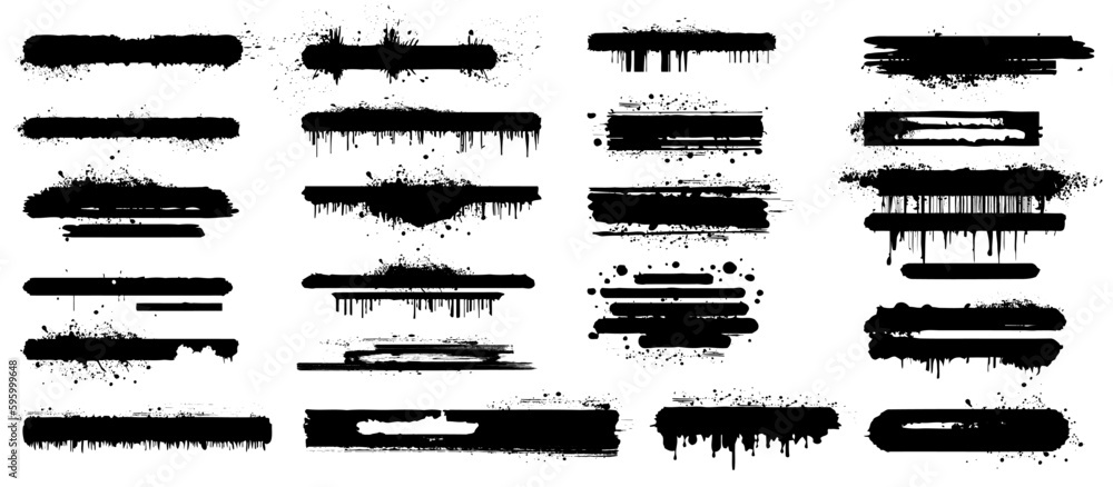 Brush pen strokes isolated set. Brush paint strokes. Texture brushes ...