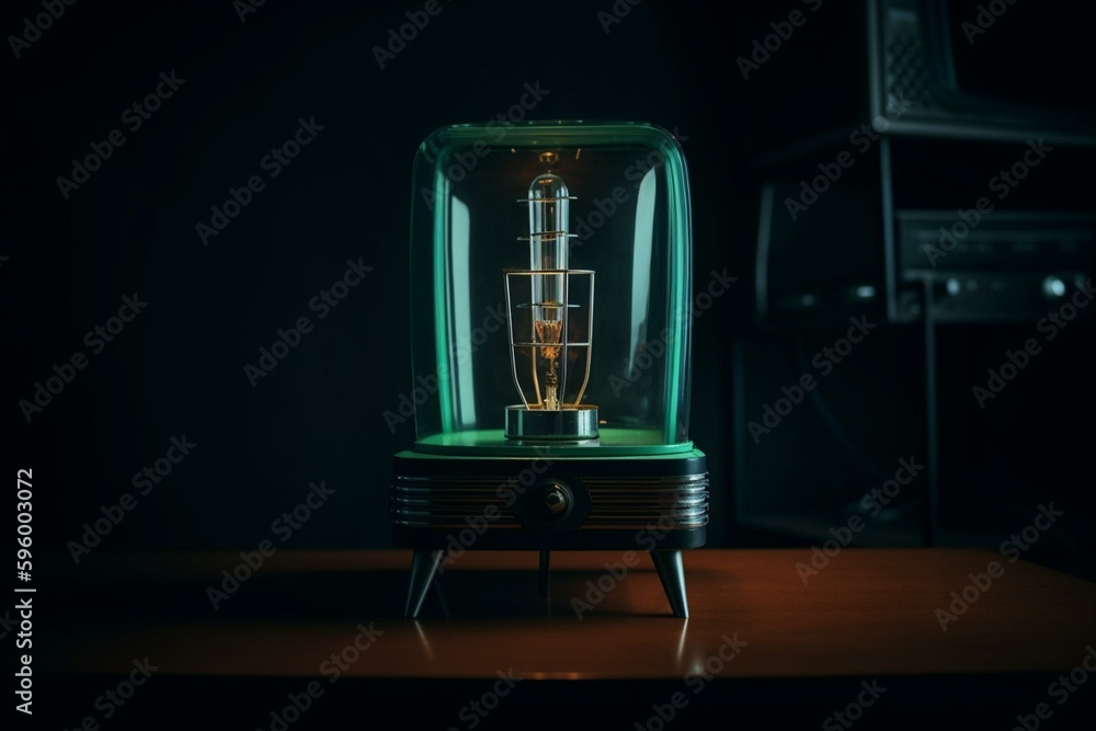 Old-fashioned cathode ray tube TV. Generative AI Stock Illustration ...