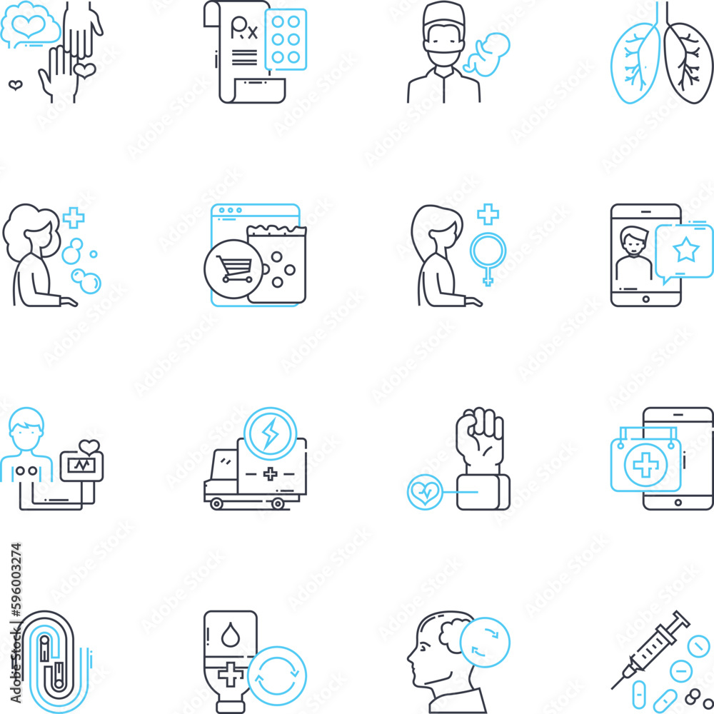 Cognitive therapy linear icons set. Thinking, Mindfulness, Cognition ... Cognitive therapy linear icons set. Thinking, Mindfulness, Cognition ...