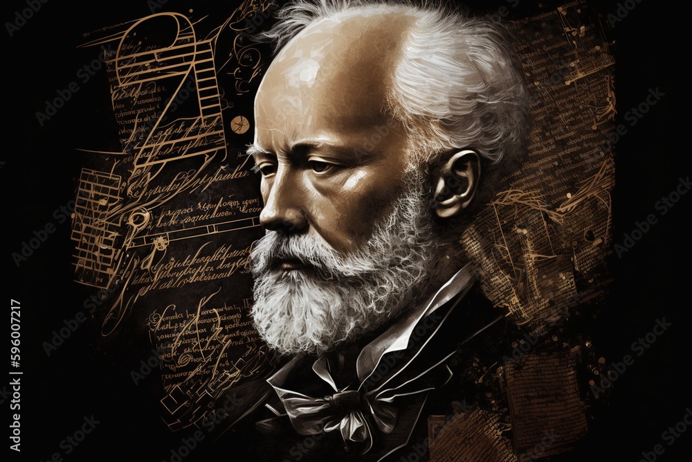 Artistic representation of tchaikovsky, concept of Art and Music ...