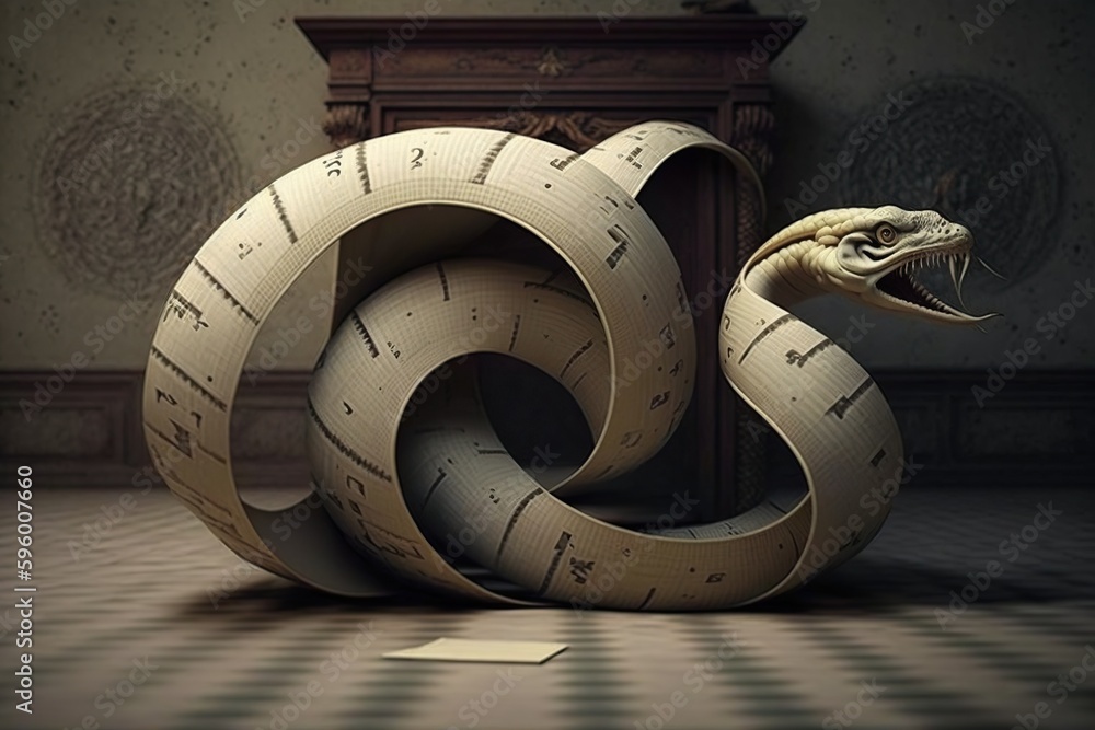 Ruler bending and twisting like a snake as if alive, concept of Kinetic ...