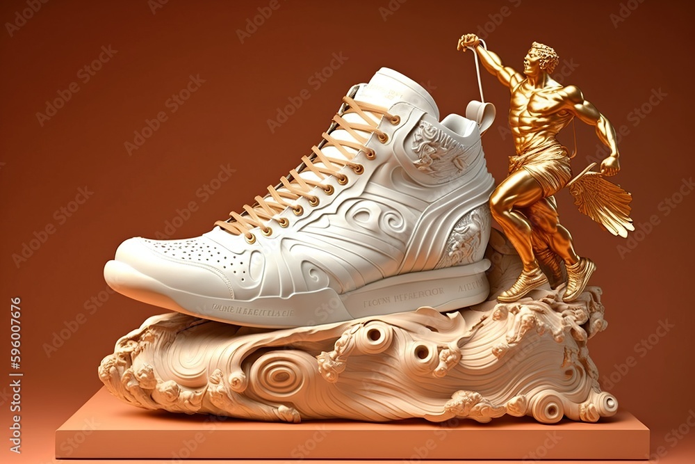 Sneakers for roman god, concept of Divine Footwear and Mythological ...
