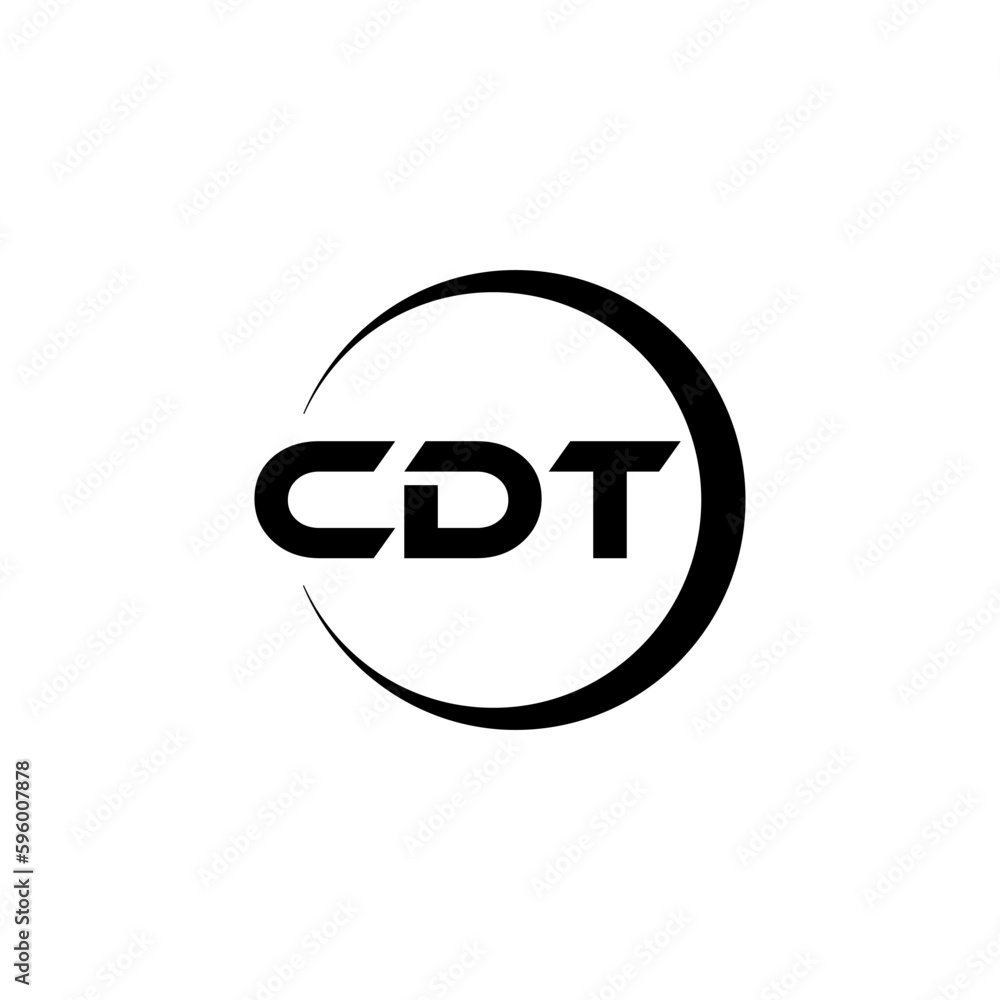 CDT letter logo design with white background in illustrator, cube logo ...