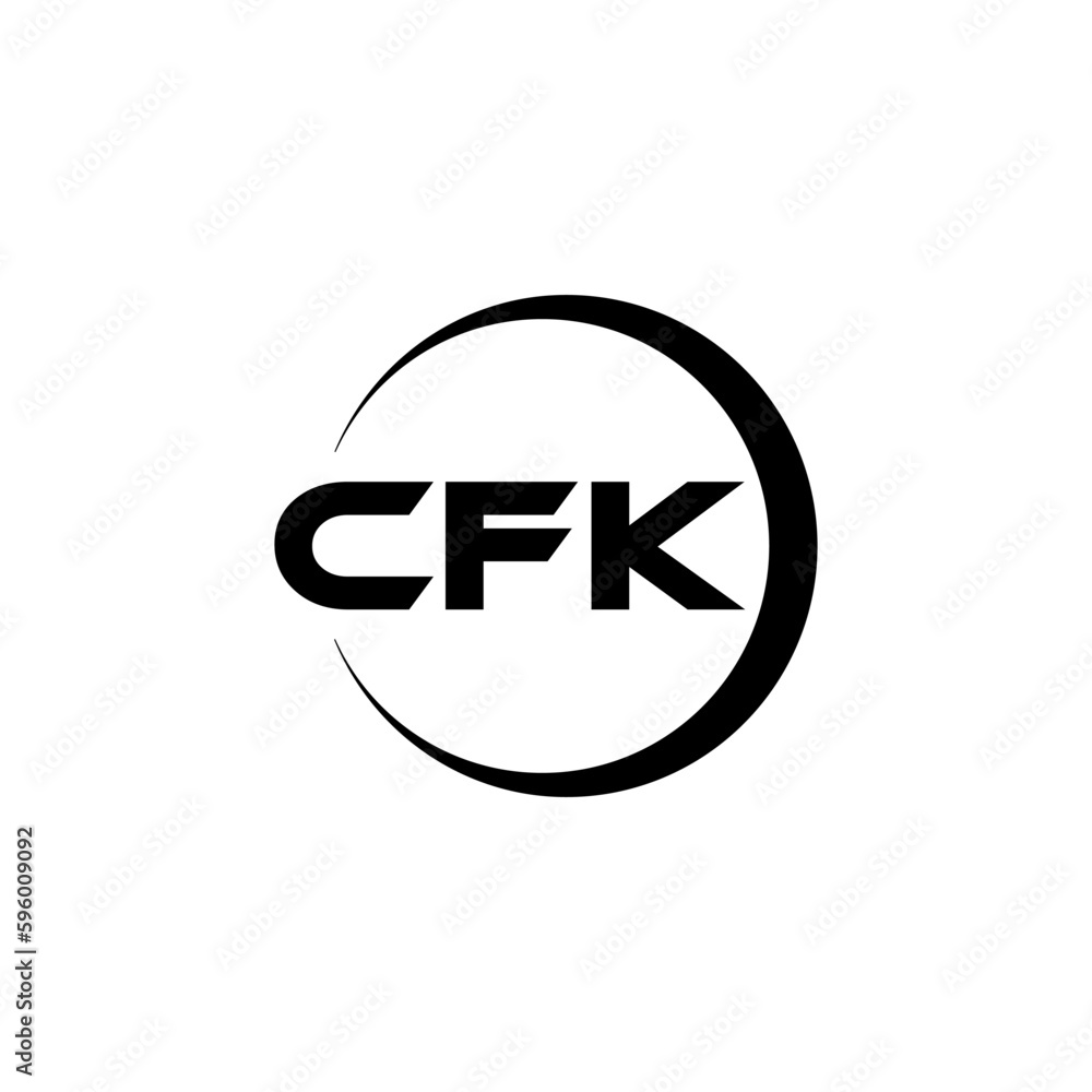CFK letter logo design with white background in illustrator, cube logo ...