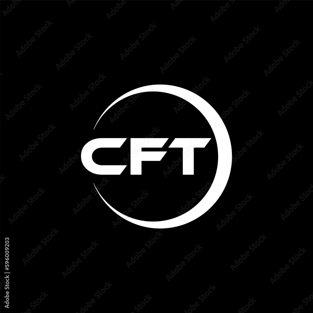 CFT letter logo design with black background in illustrator, cube logo ...