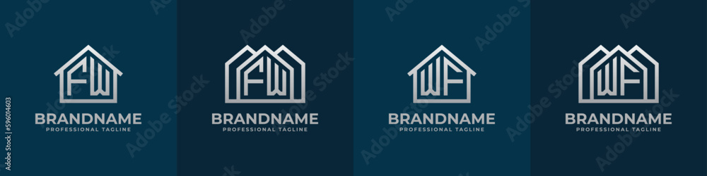 Letter FW and WF Home Logo Set. Suitable for any business related to ...