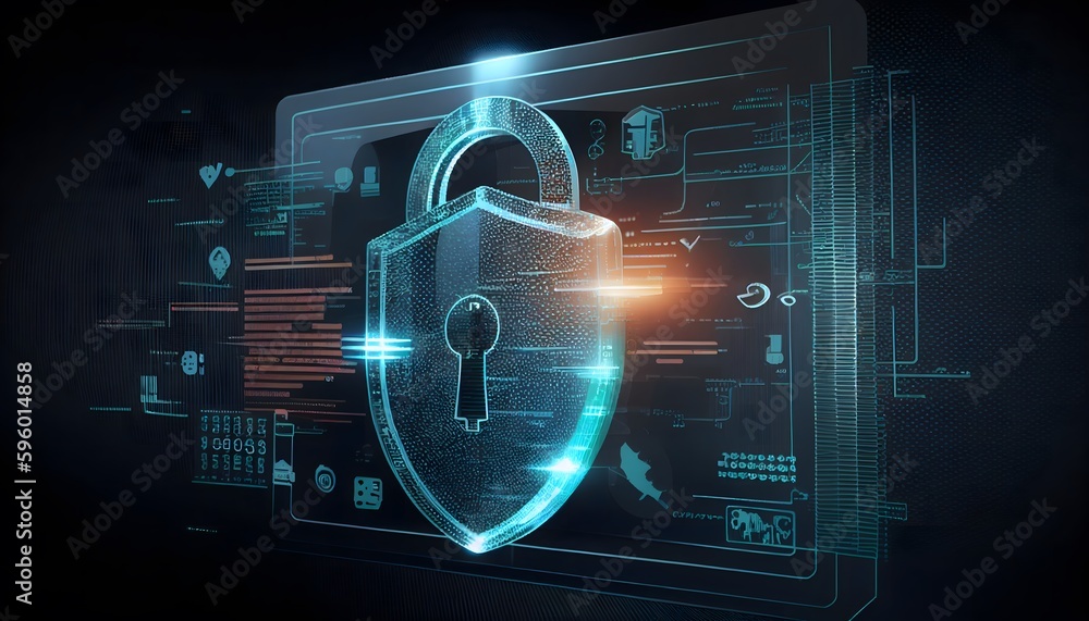 Cyber security and online data protection on internet. Cybersecurity, privacy, network ...