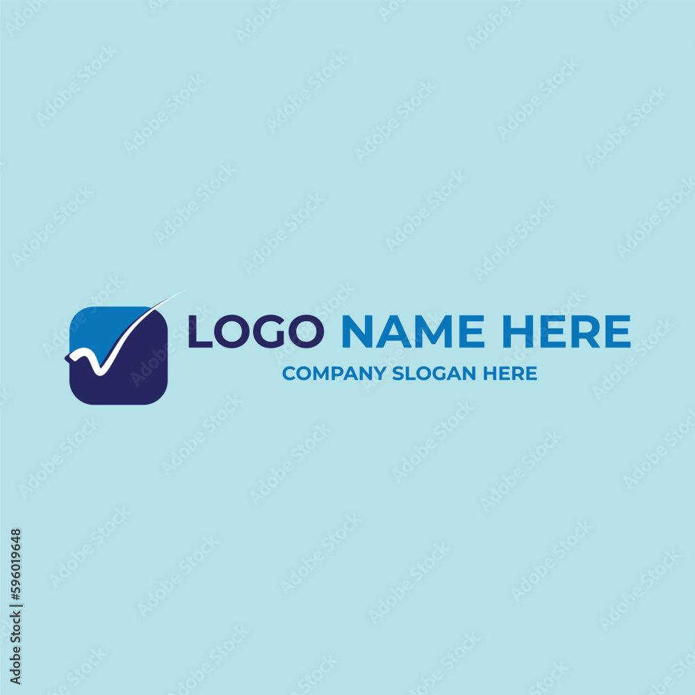 Vetor do Stock: Check mark logo design. Tik mark logo with Hand concept ...
