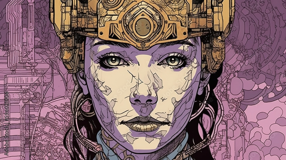 Female Cyborg, Robot, Android, Pilot art poster, inspired by AI ...