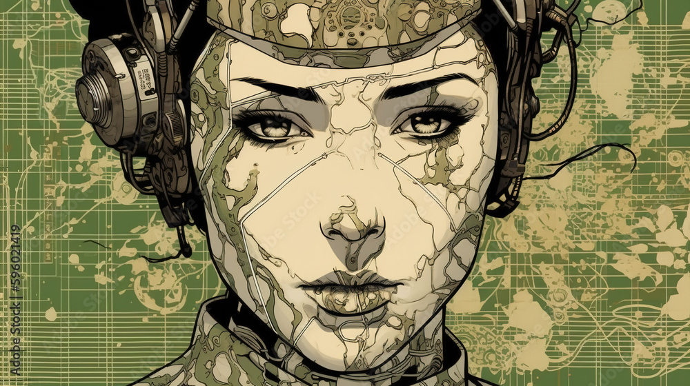 Female Cyborg, Robot, Android, Pilot art poster, inspired by AI ...