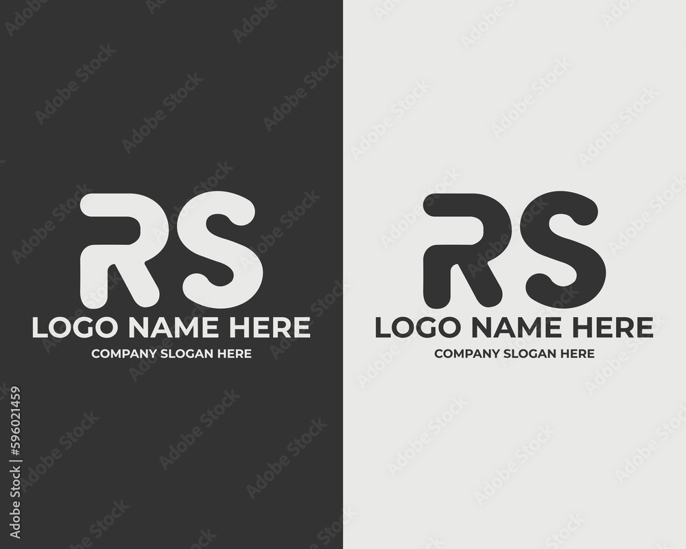 RS vector logo design with RS word, social logo banner, company rs logo desig Stock Vector ...
