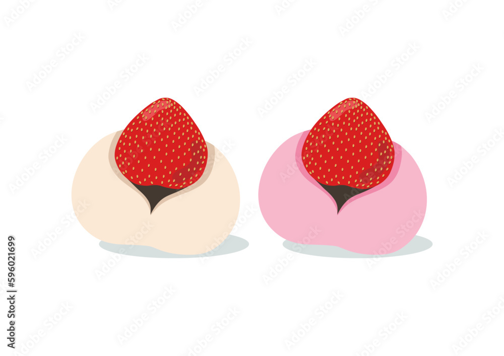 Strawberry Mochi Ichigo Daifuku Wagashi. Traditional japanese dessert ...