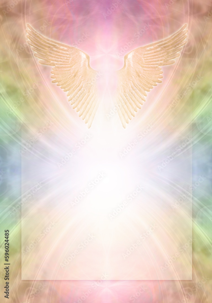 Beautiful Rainbow Angel Therapy Template - shimmering golden Angel ...