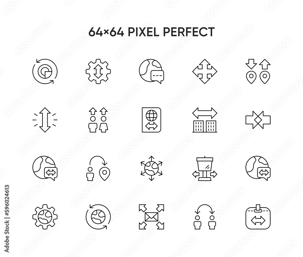Linear icon set of trading. Editable vector signs. Trendy outline ...