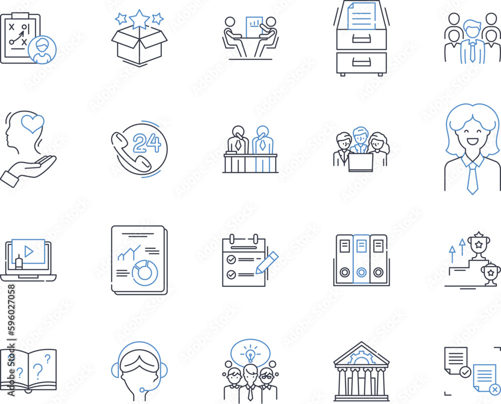 Grafika wektorowa Stock: Investment strategy line icons collection ...