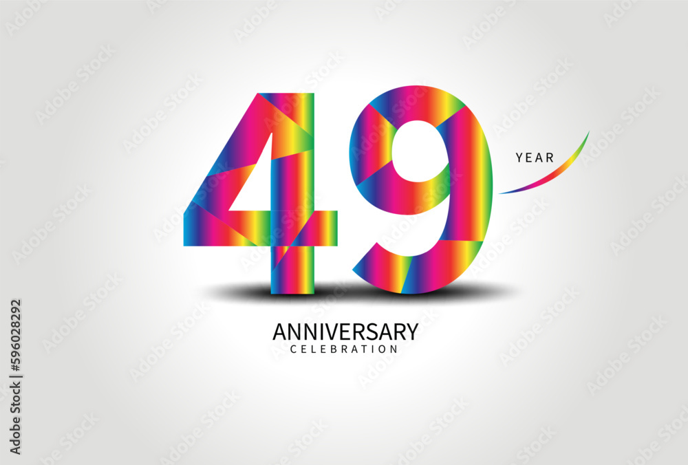 49 Year Anniversary Celebration Logo colorful vector, 49 Number Design ...