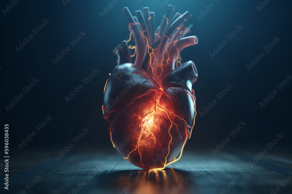 Beautiful artistic anatomic heart art sculpture. Realistic heart health ...