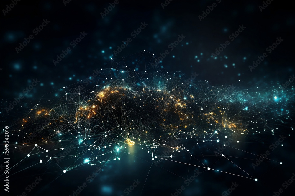 Abstract Technology Backgound with Particles Connections for Internet ...