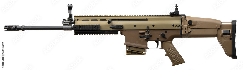 Modern automatic rifle isolated on white back. Weapons for police ...