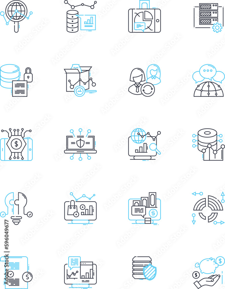 Cost estimation linear icons set. Budgeting, Projection, Calculation ... Cost estimation linear icons set. Budgeting, Projection, Calculation ...