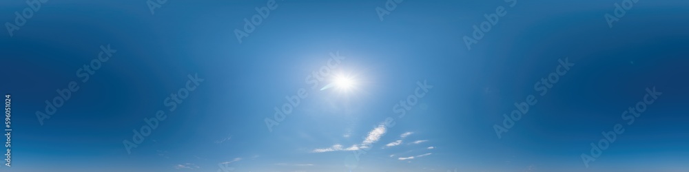 Blue sky panorama with Cirrus clouds in Seamless spherical ...