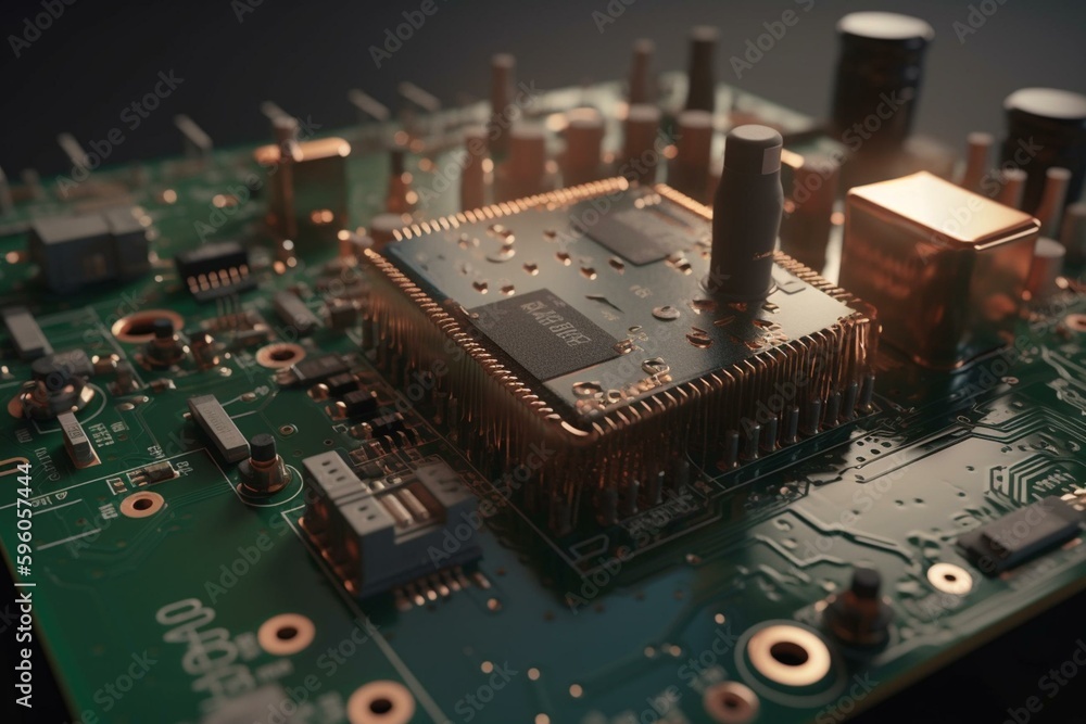 3D model of electronic component on PCB shows displacement caused by ...