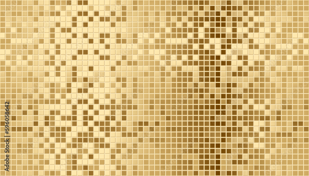 Seamless luxury gold mosaic ceramic tiles pattern. Vector light grey ...