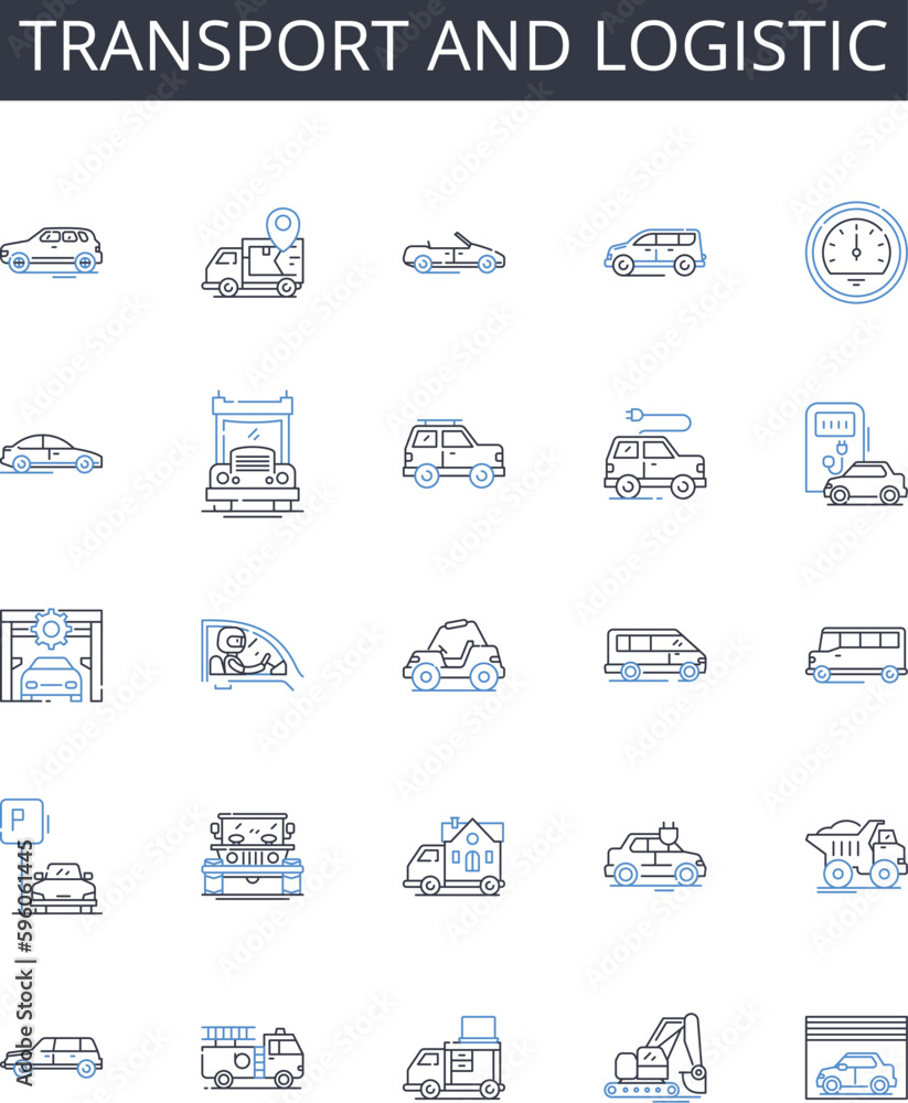 Transport and logistic line icons collection. Shipment, Cargo, Delivery ...