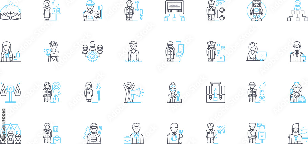 Coalitions linear icons set. Unity, Synergy, Collaboration, Teamwork ...