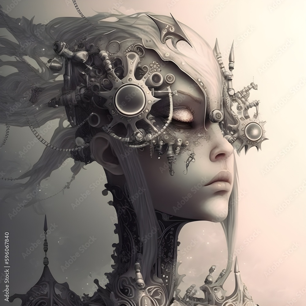 beautiful nightmare glowing nier bayonetta very fine line art detailed ...