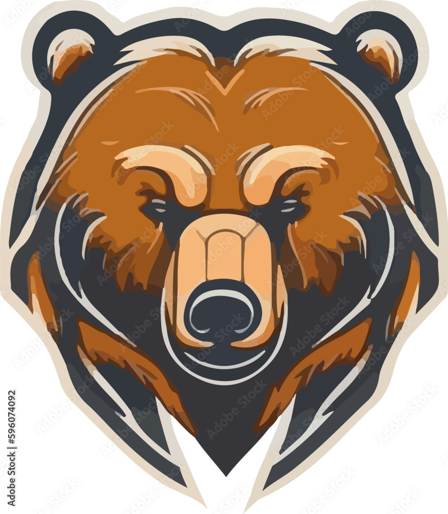 Bear logo multicolor vector illustration isolated on white background ...