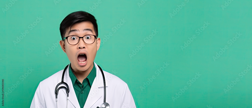 A shocked doctor poster with copy space - Fictional Person, Generative ...