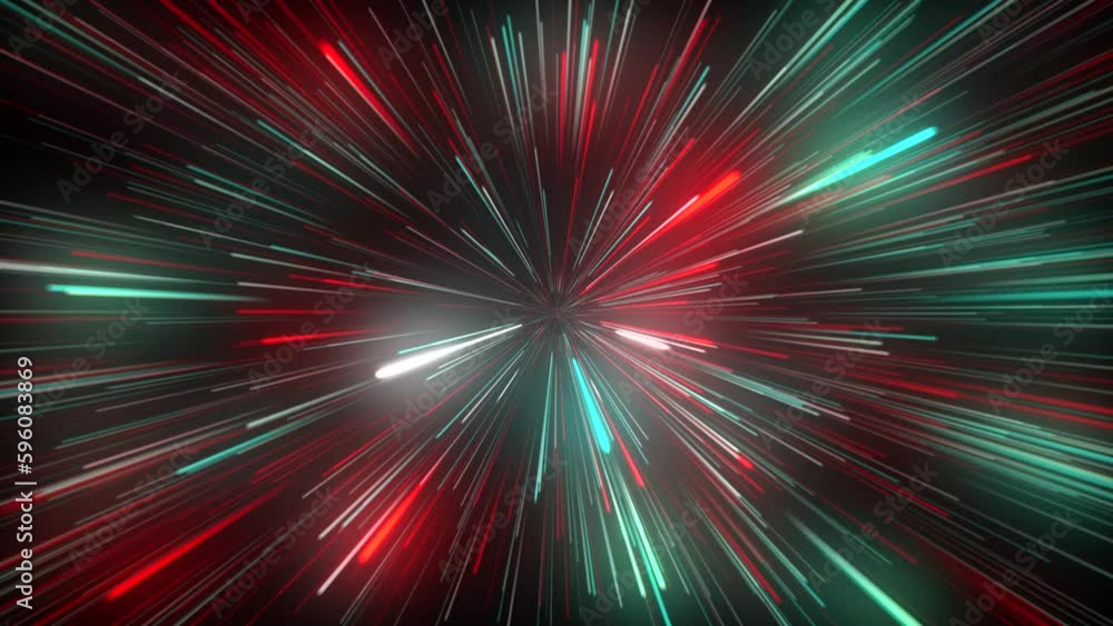 Abstract Neon Space Tunnel. Warp Speed. Light Speed In Hyperspace ...