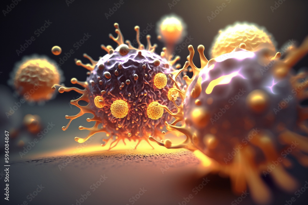 Oncology. Cancer cells. Chemotherapy. treatment for malignant in a ...