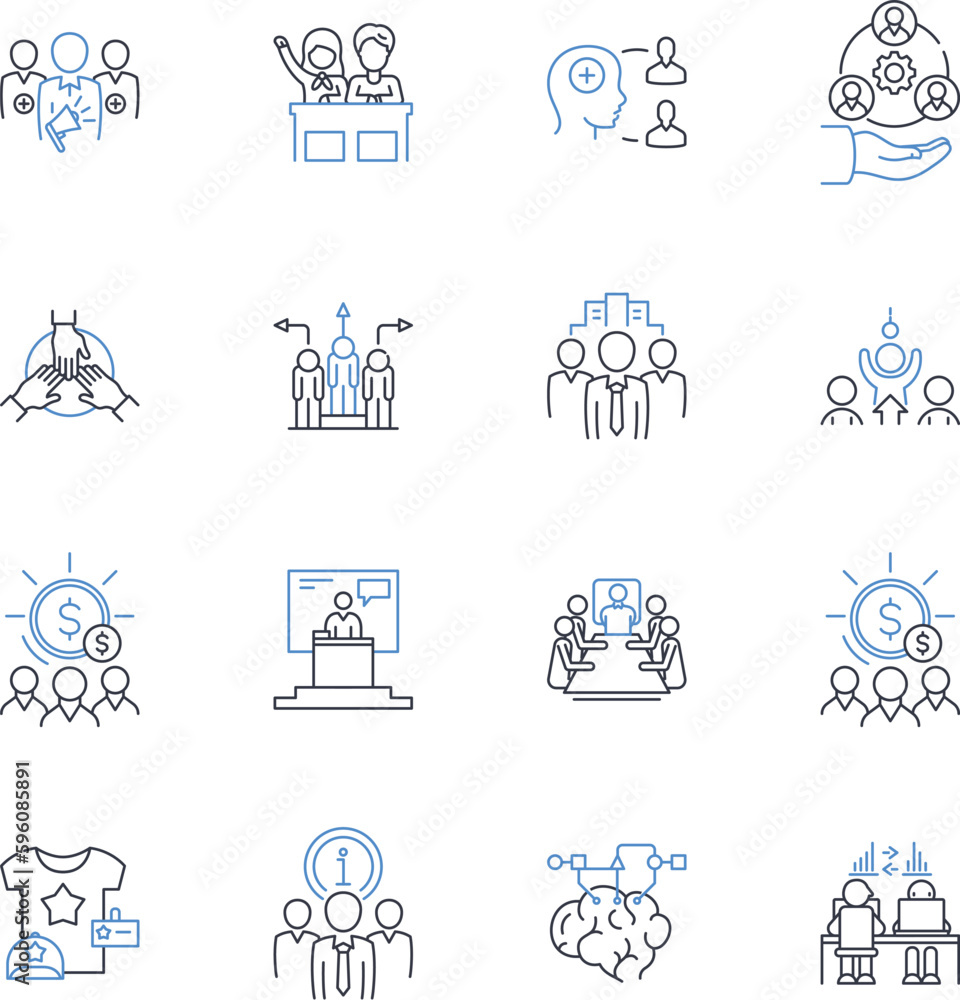 Collaboration line icons collection. Cooperation, Alliance, Partnership ...