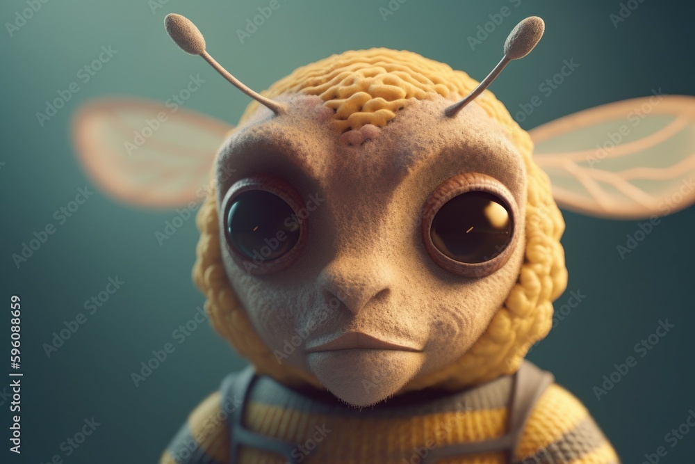 Anthropomorphic bee dressed in human clothing. humanized animal concept ...