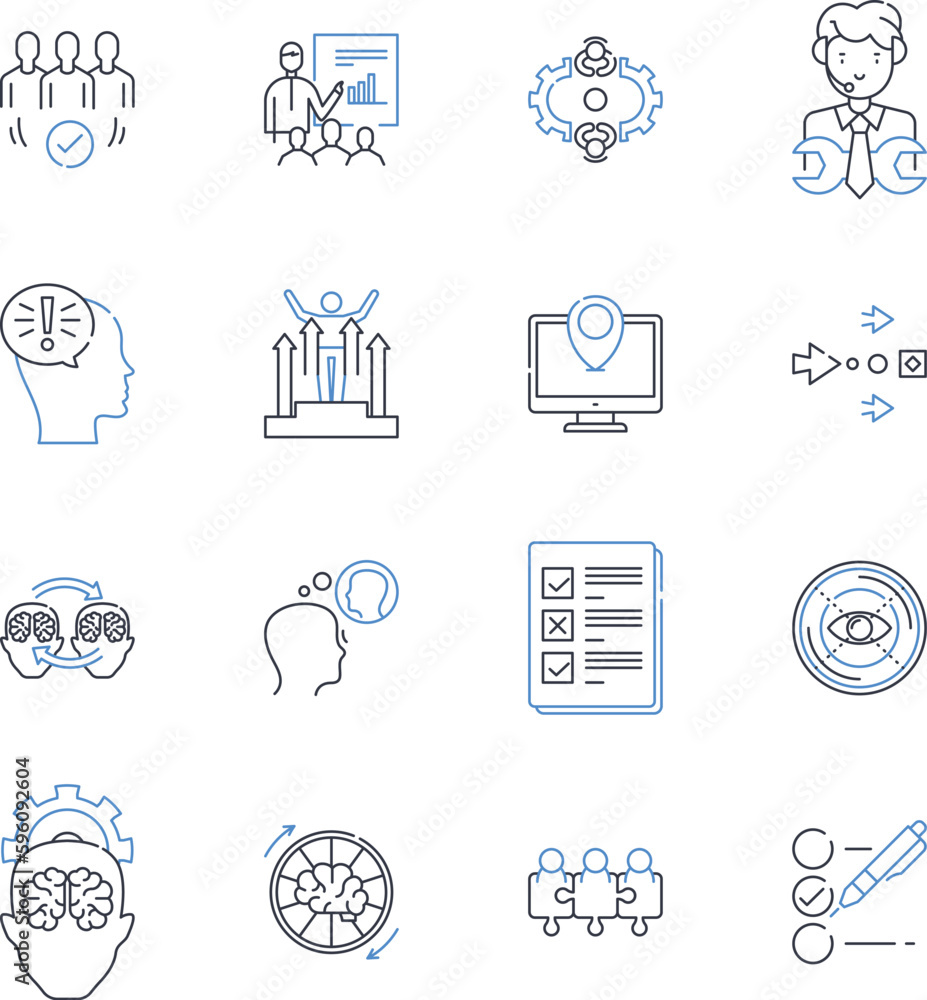 Coalition advance line icons collection. Progress, Momentum ...
