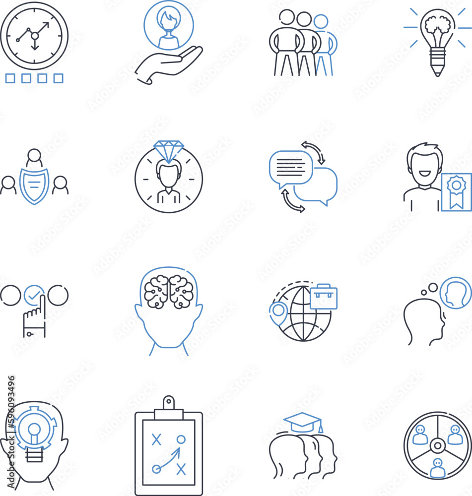 Conglomerate profession line icons collection. Diversification ... Conglomerate profession line icons collection. Diversification ...