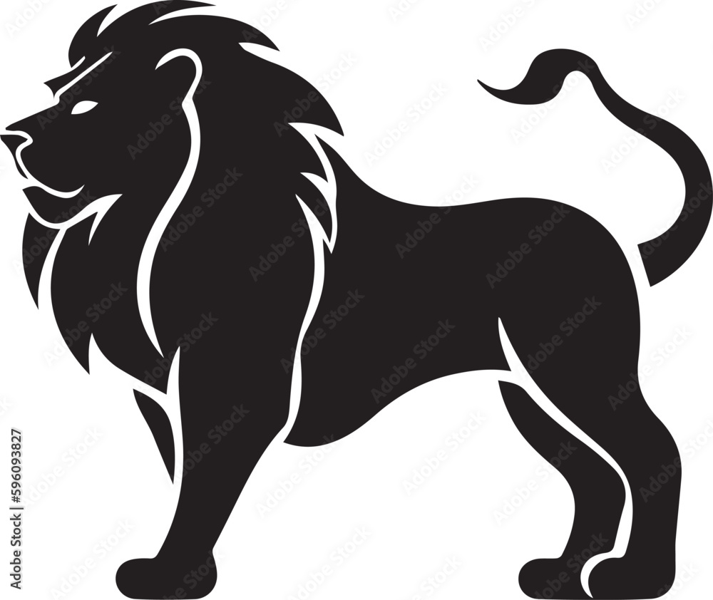 Lion Icon Vector illustration. Lion king symbol. standing, Panthera Leo ...