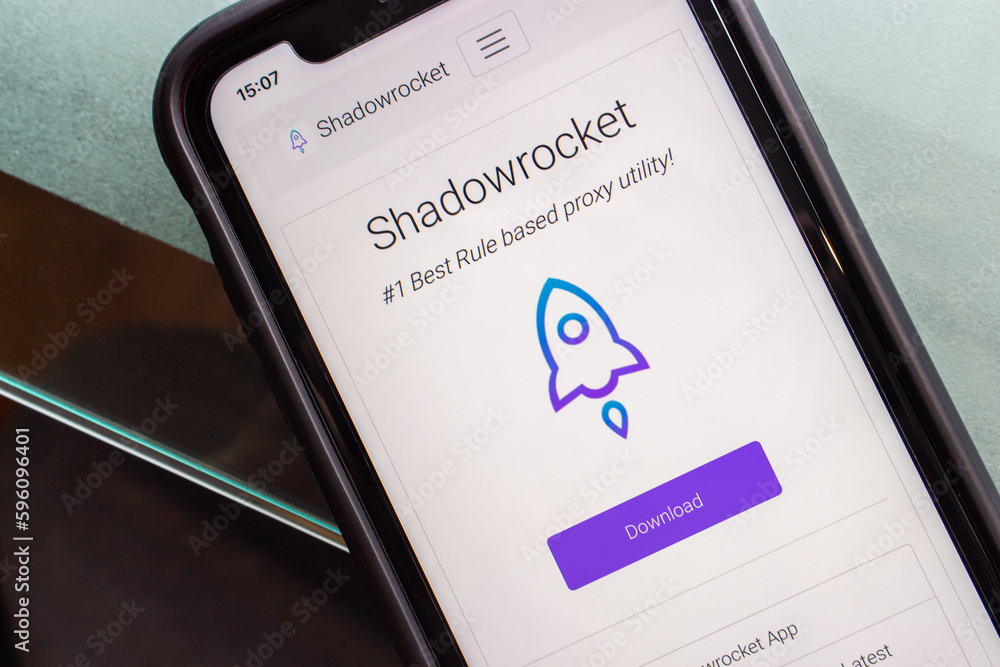 Vancouver, CANADA - Mar 20 2023 : Shadowrocket app seen in its website on an iPhone ...