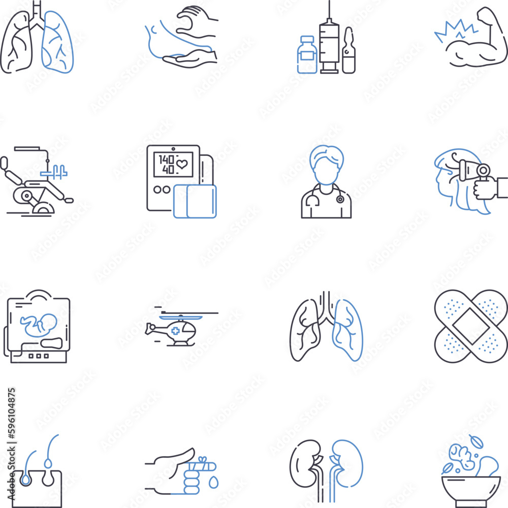 Medical inspection line icons collection. Checkup, Diagnosis, Screening ...